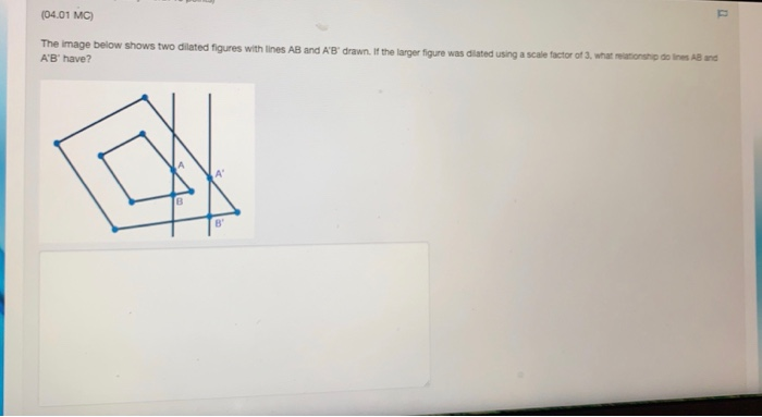 Solved The image below shows two dilated figures with lines | Chegg.com