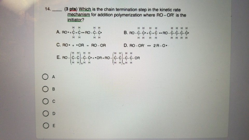 Solved (3 pts) Which is the chain termination step in the | Chegg.com