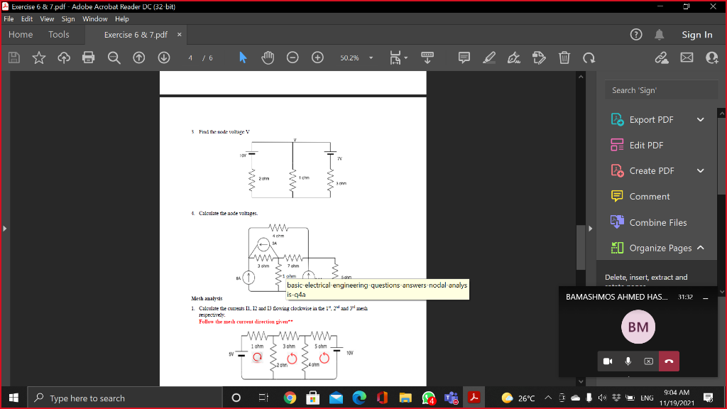 Solved х Exercise 6 & 7.pdf - Adobe Acrobat Reader DC | Chegg.com