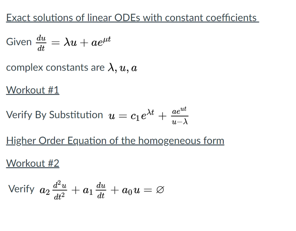 Solved Exact Solutions Of Linear Odes With Constant