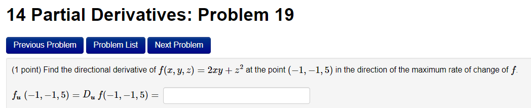 Solved 14 Partial Derivatives: Problem 19 Previous Problem | Chegg.com