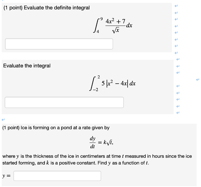 (1 point) Evaluate the definite integral ∫49x4x2+7dx | Chegg.com