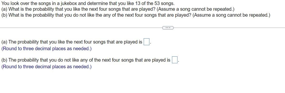 Solved You look over the songs in a jukebox and determine | Chegg.com