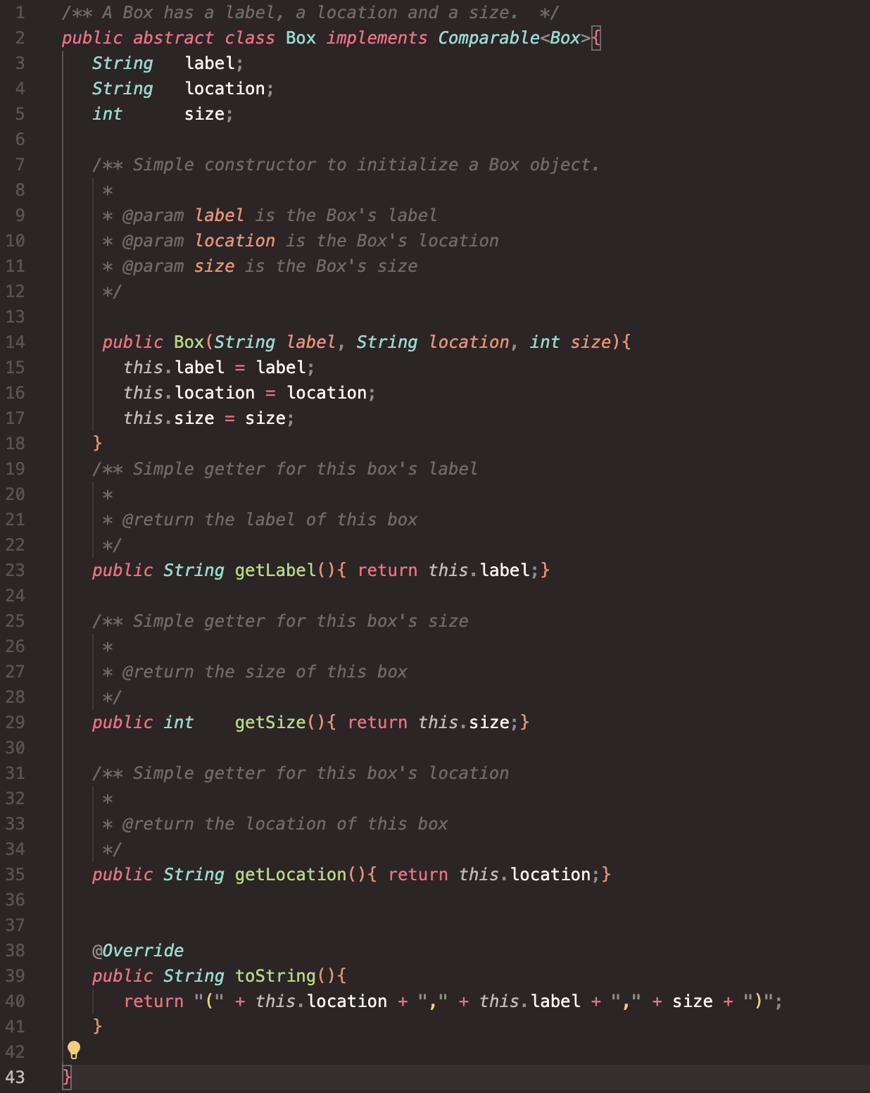 Solved Comparable [4 marks] Consider the following abstract | Chegg.com