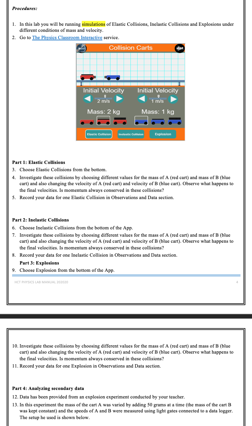 Solved Procedures: 1. In this lab you will be running | Chegg.com