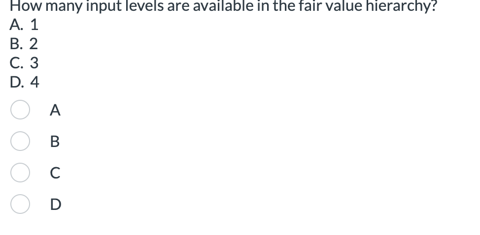 Solved How many input levels are available in the fair value | Chegg.com