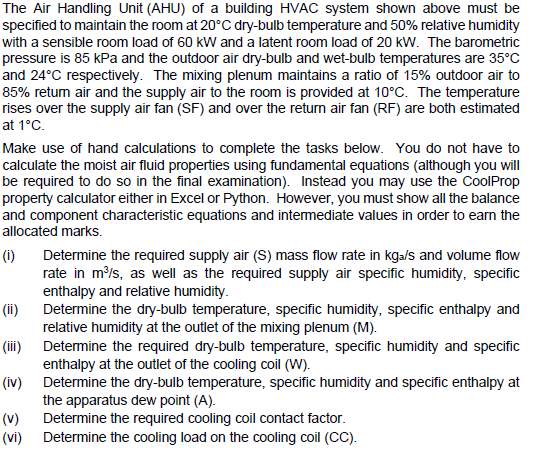 The Air Handling Unit (AHU) of a building HVAC system | Chegg.com