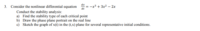 Solved Consider the nonlinear differential equation | Chegg.com