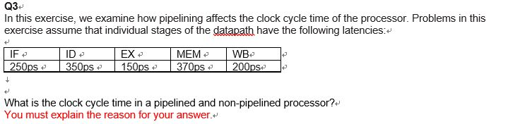 Solved Q3 In this exercise, we examine how pipelining | Chegg.com