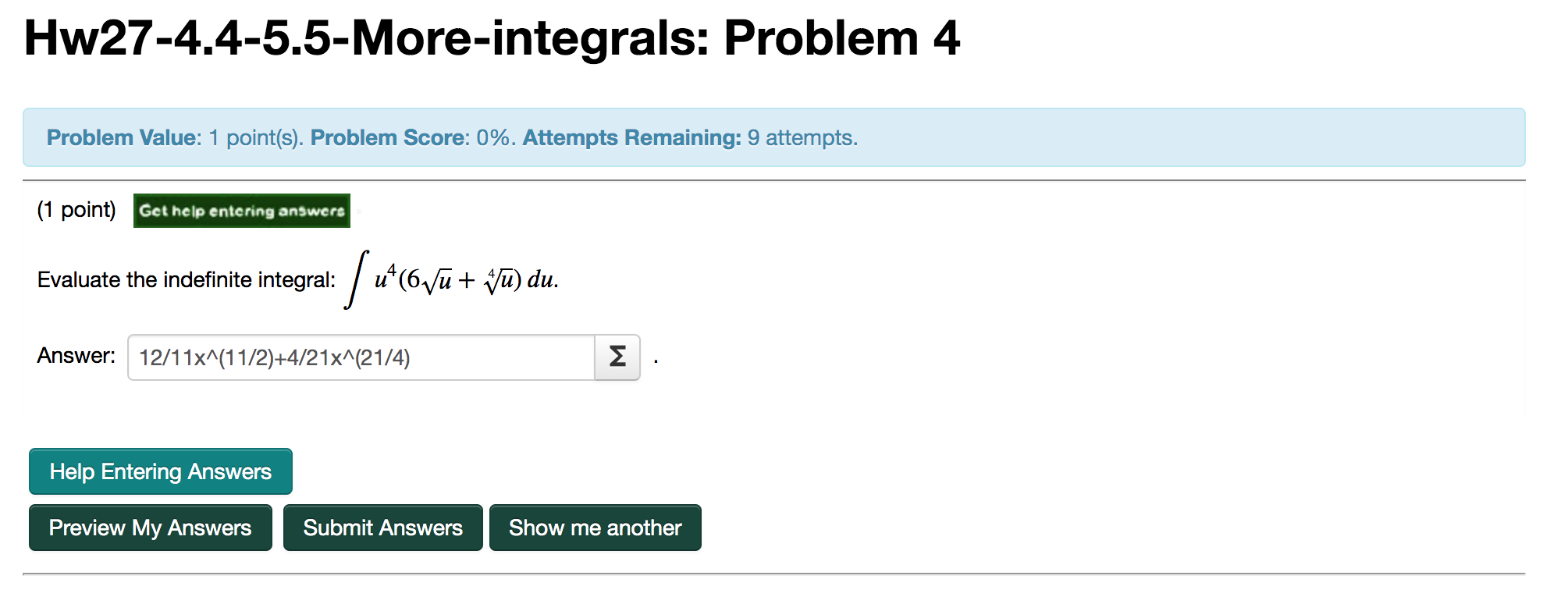 Solved Hw27-4.4-5.5-More-integrals: Problem 3 Problem Value: | Chegg.com