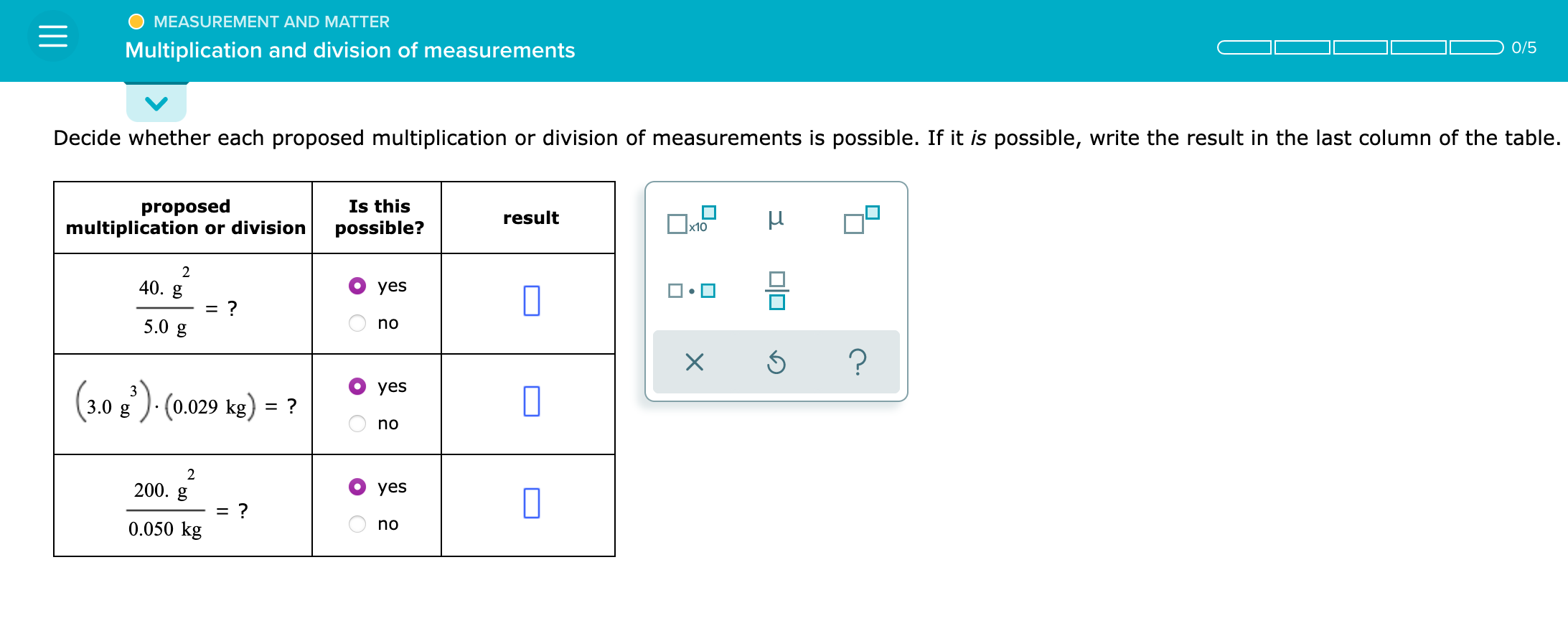 Solved MEASUREMENT AND MATTER Multiplication and division of | Chegg.com