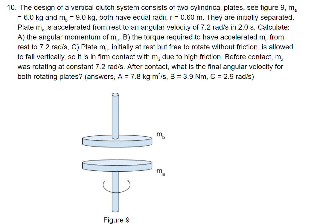Solved 10. The design of a vertical clutch system consists | Chegg.com