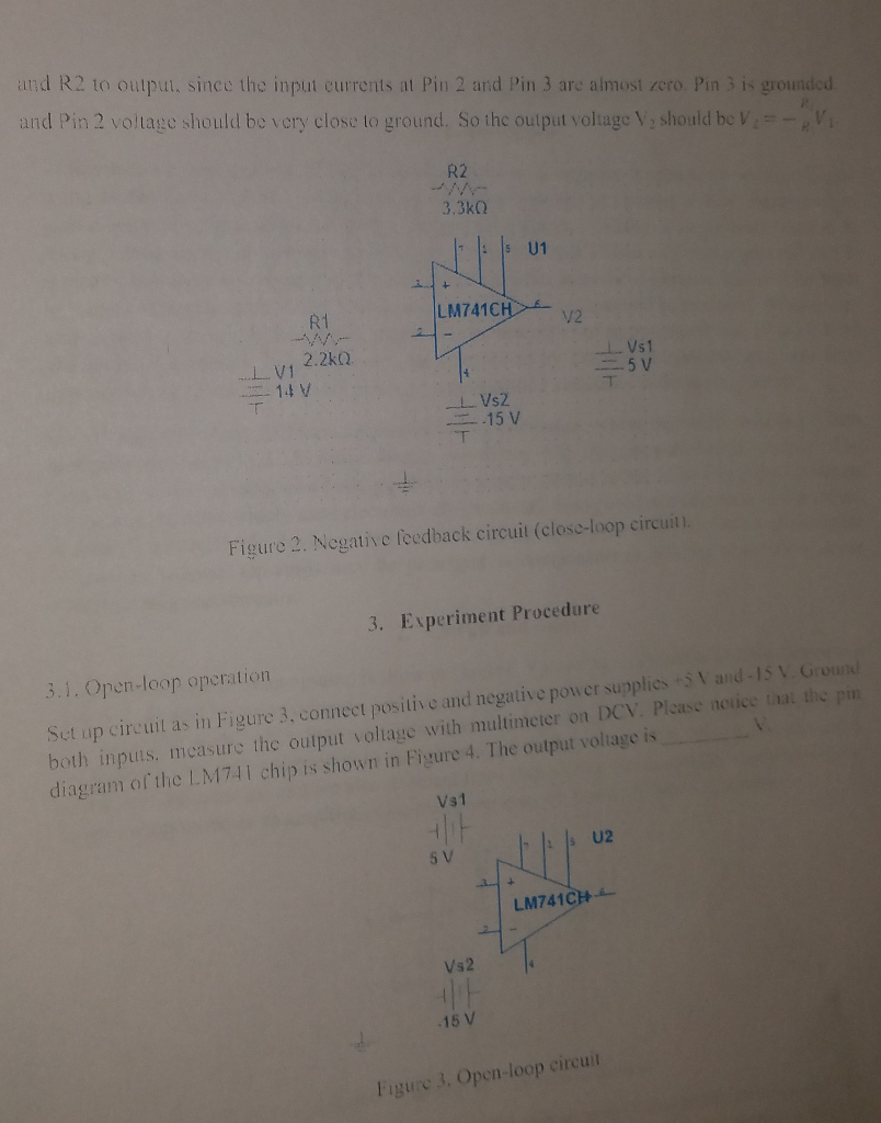 Solved Lab 5. Operational Amplifier M741 1. Introduction in | Chegg.com