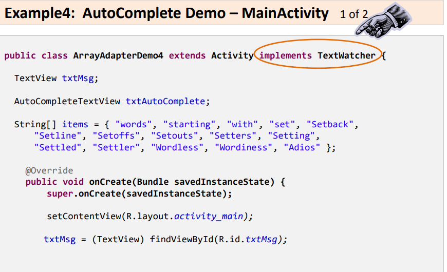 Solved Example4: AutoComplete Demo - Layout 5-34 | Chegg.com