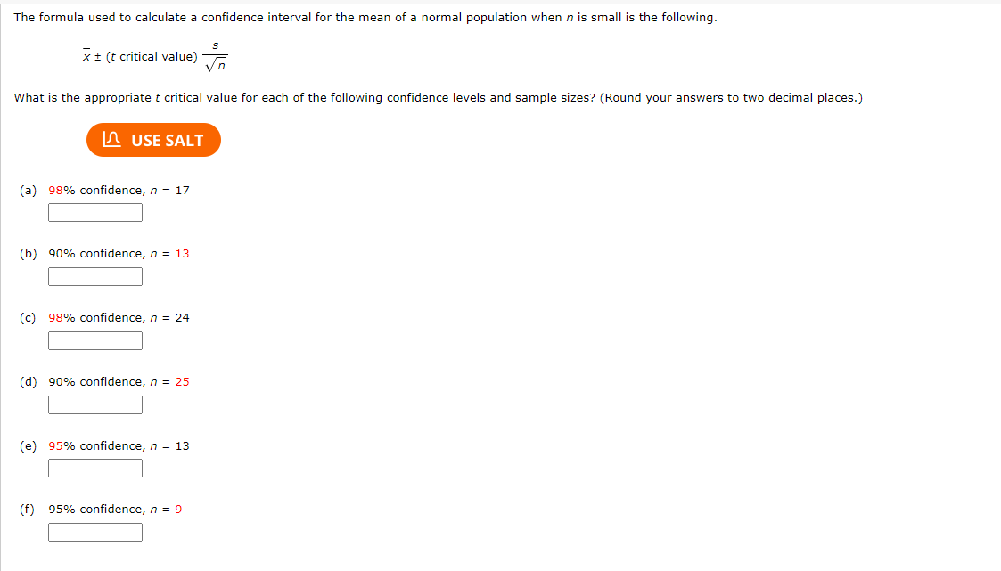 Solved The formula used to calculate a confidence interval | Chegg.com