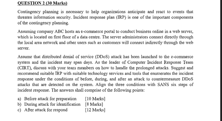 Solved Contingency planning is necessary to help | Chegg.com