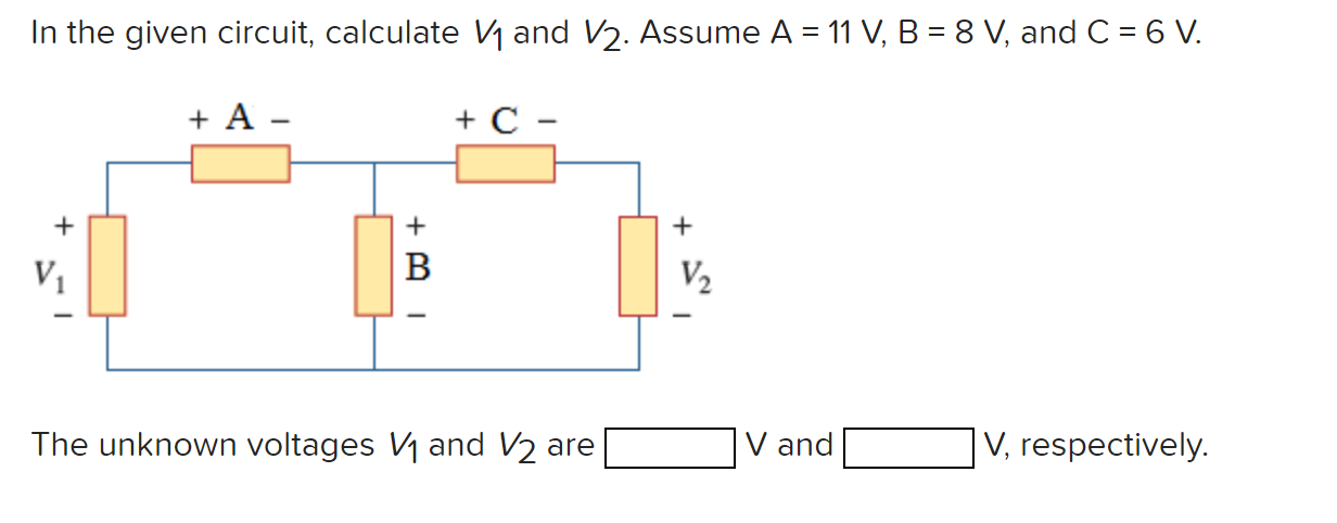 Solved In the given circuit, calculate V1 and V2. Assume | Chegg.com