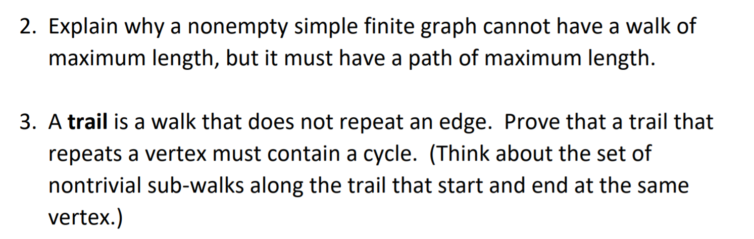 Solved 2. Explain why a nonempty simple finite graph cannot | Chegg.com