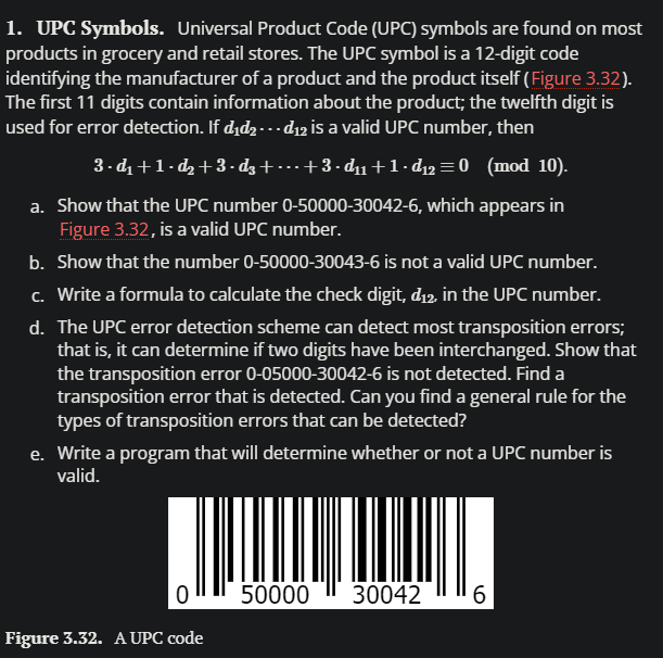 Solved 1. UPC Symbols. Universal Product Code (UPC) symbols | Chegg.com