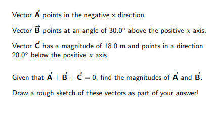 Solved Vector A points in the negative x direction. Vector B | Chegg.com