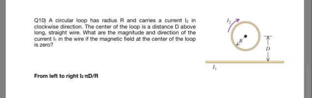 Solved Q10) A circular loop has radius R and carries a | Chegg.com