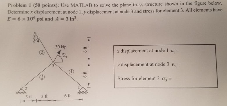 Solved Problem 1 (50 points): Use MATLAB to solve the plane | Chegg.com