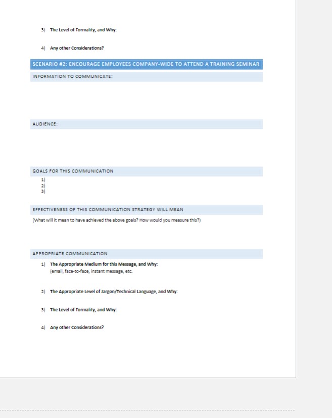 Solved The Level of Formality, and why:Any other | Chegg.com