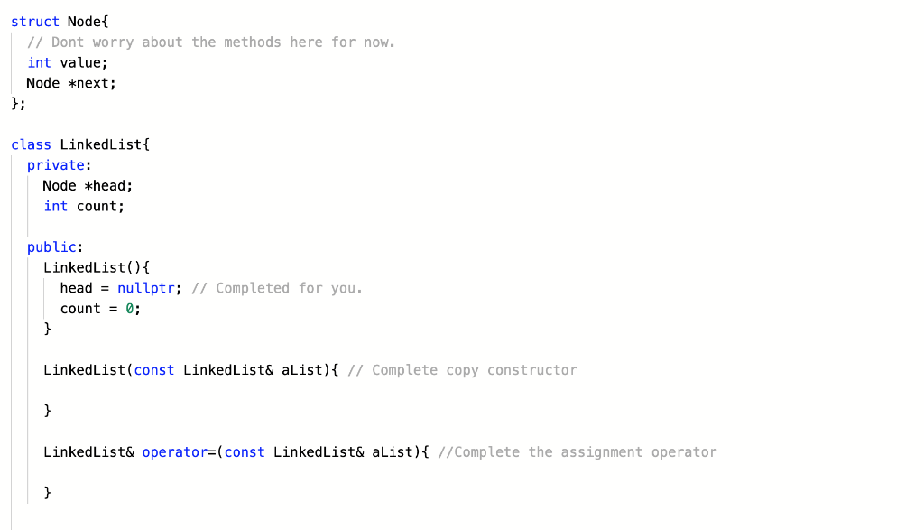Solved struct Node{ // Dont worry about the methods here for | Chegg.com