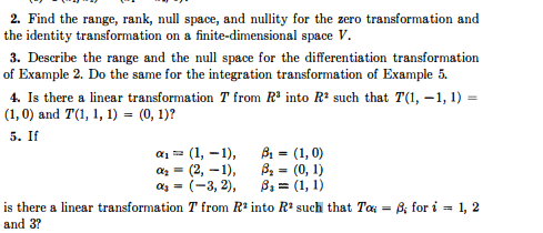 2. Find the range, rank, null space, and nullity for | Chegg.com