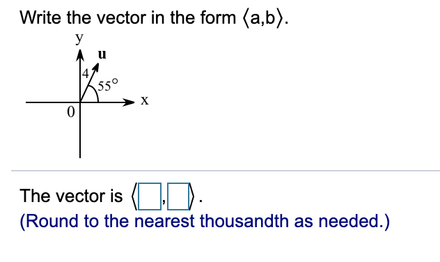Solved Write the vector in the form a,b. A coordinate | Chegg.com