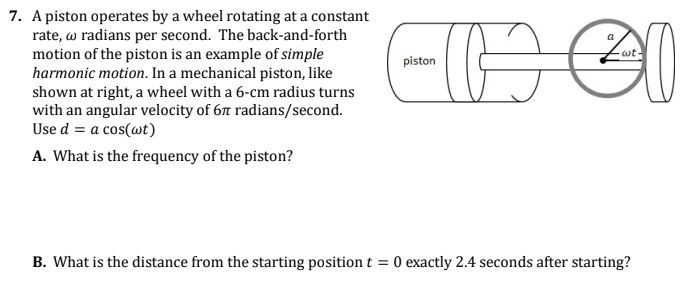 A piston operates by a wheel rotating at a | Chegg.com