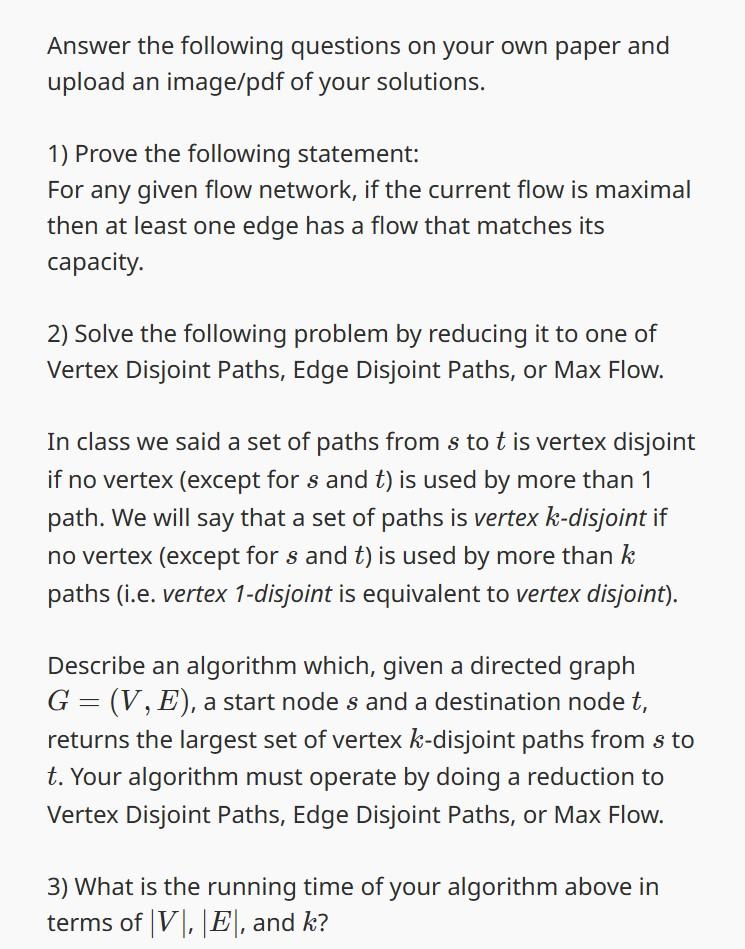 Answer the following questions on your own paper and | Chegg.com