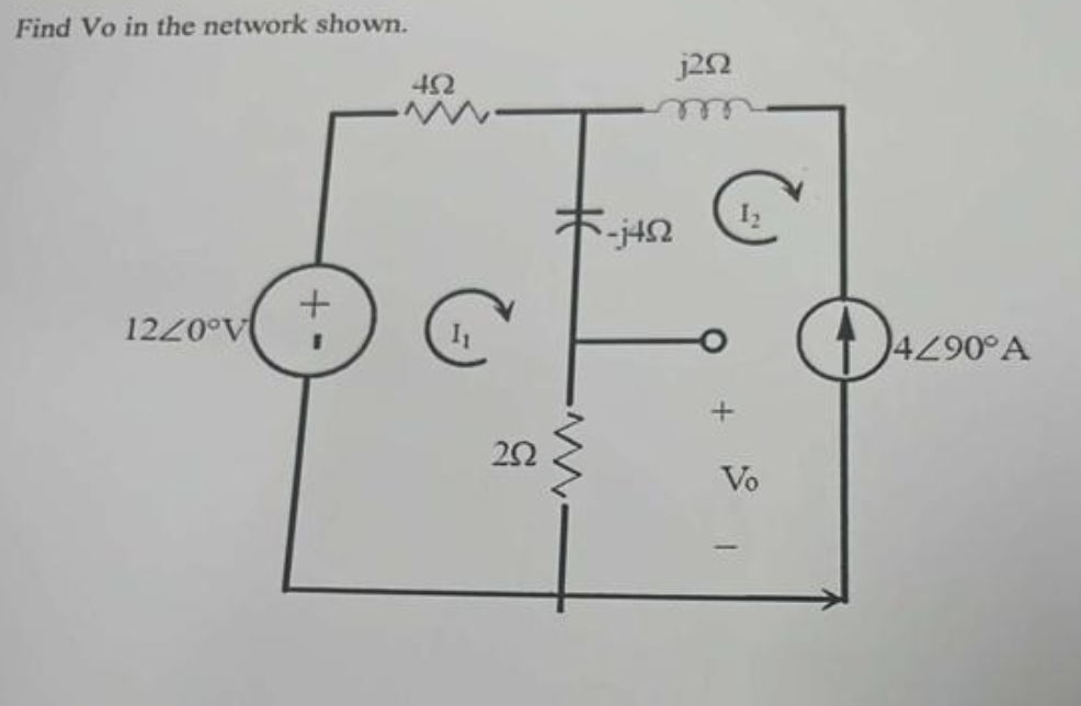 Solved Find Vo in the network shown. | Chegg.com