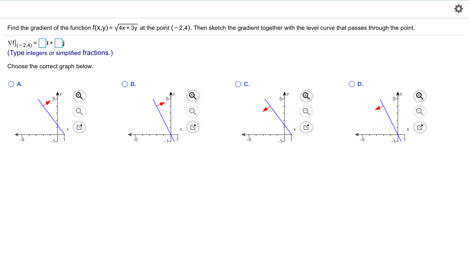 Solved Find the gradient of the function f(x,y)= v4x + 3y at | Chegg.com