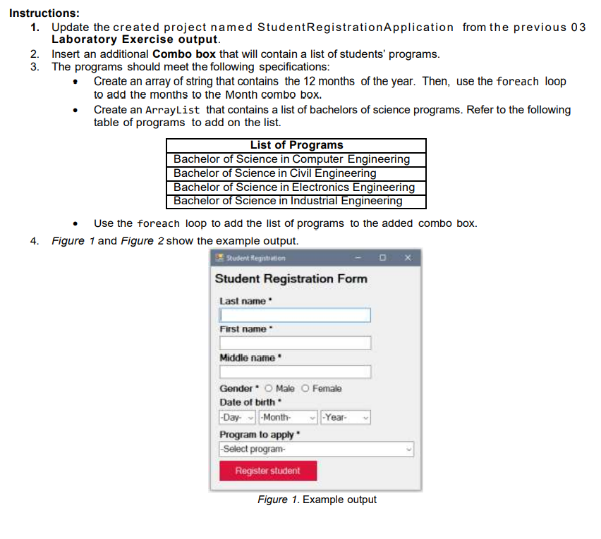 Solved Instructions: 1. Update the created project named | Chegg.com