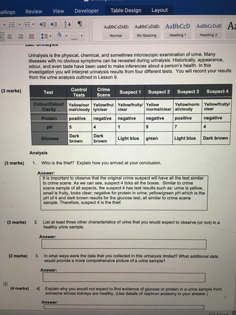 Solved Are my numbers of pH in the crime scene correct? ? | Chegg.com