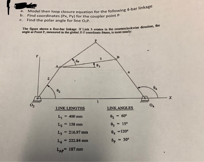 Solved a. Model then loop closure equation for the following | Chegg.com