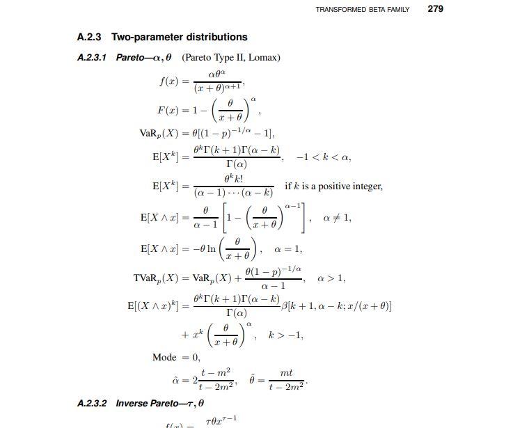 Given that follows a Pareto distribution with mean | Chegg.com
