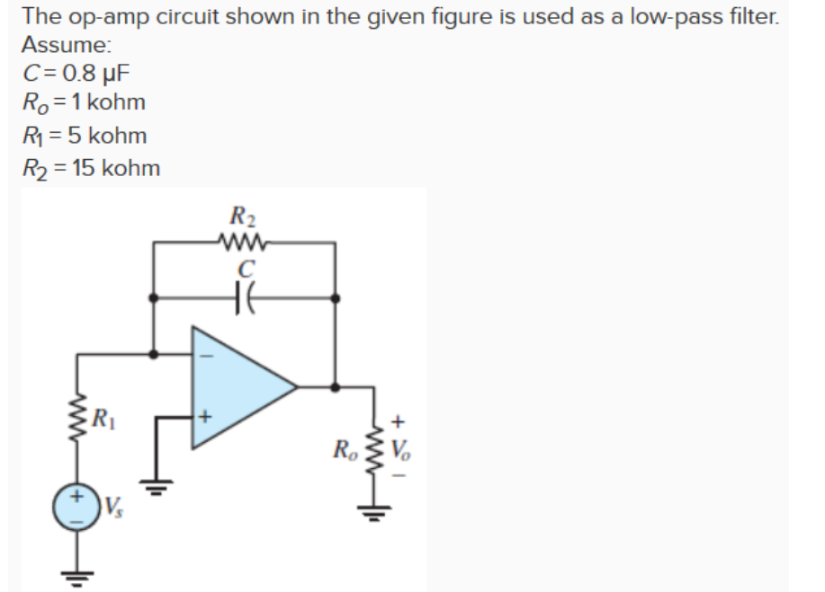 The op-amp circuit shown in the given figure is used | Chegg.com