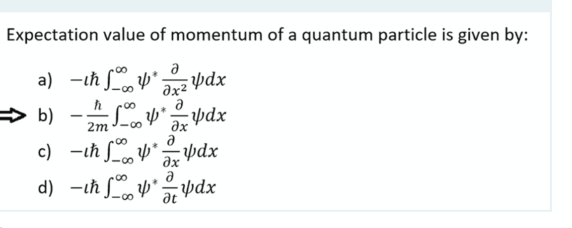 Solved Expectation value of momentum of a quantum particle | Chegg.com