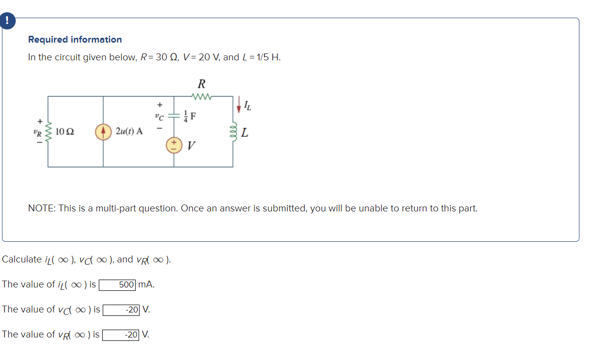 Solved Required informationIn the circuit given below, | Chegg.com