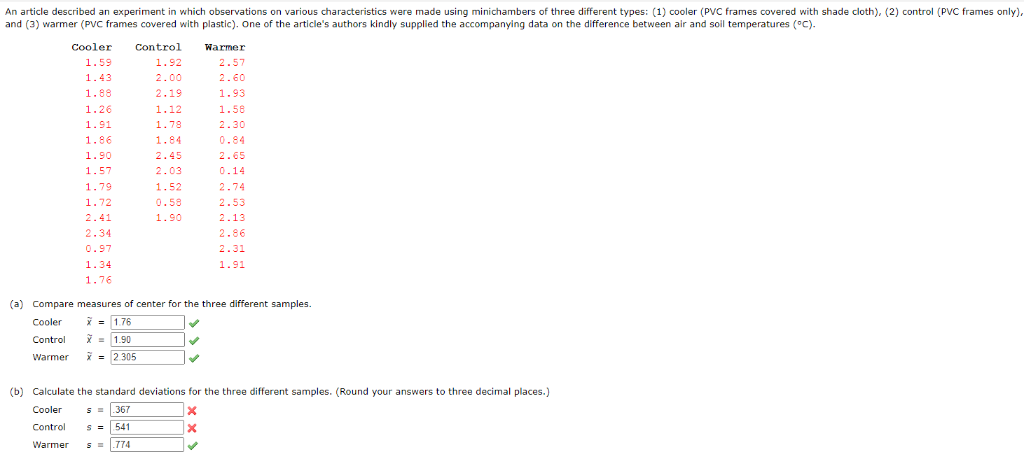Solved An article described an experiment in which | Chegg.com