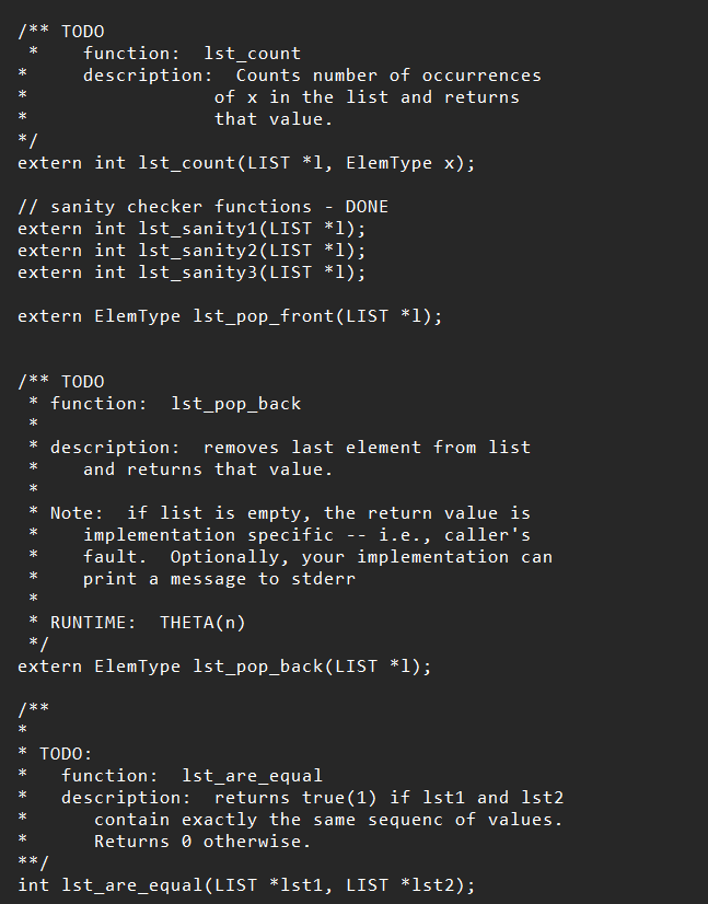 THIS QUESTION INCLUDES THE HEADER FILE (LIST.H), | Chegg.com