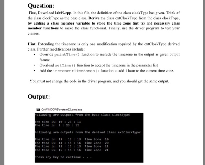 Solved Question: First, Download lab09.cpp. In this file, | Chegg.com