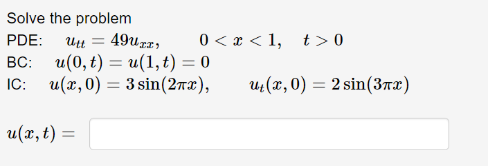 Solved Solve the problem PDE: | Chegg.com