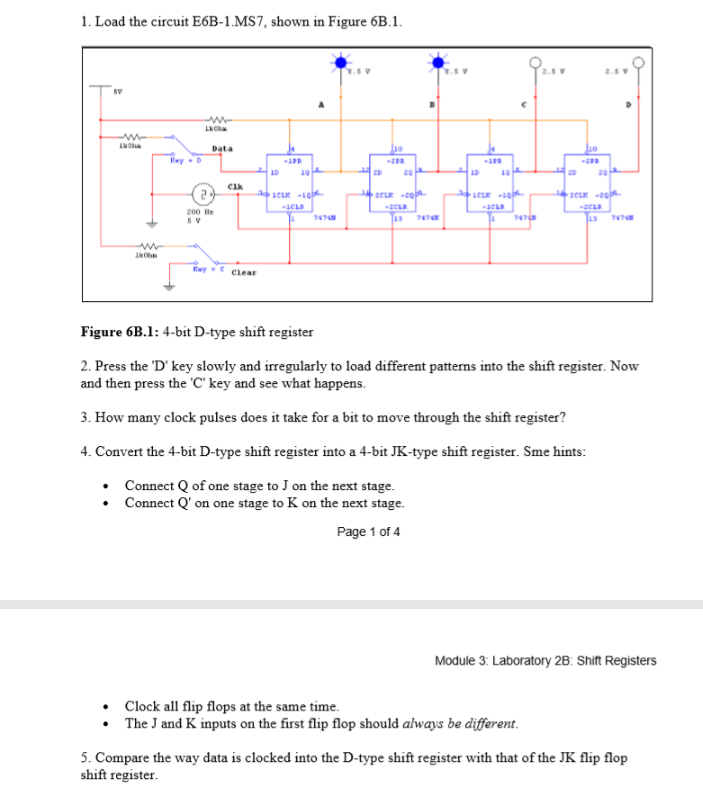 Solved 1. Load the circuit E6B-1.MS7, shown in Figure 6B.1 | Chegg.com