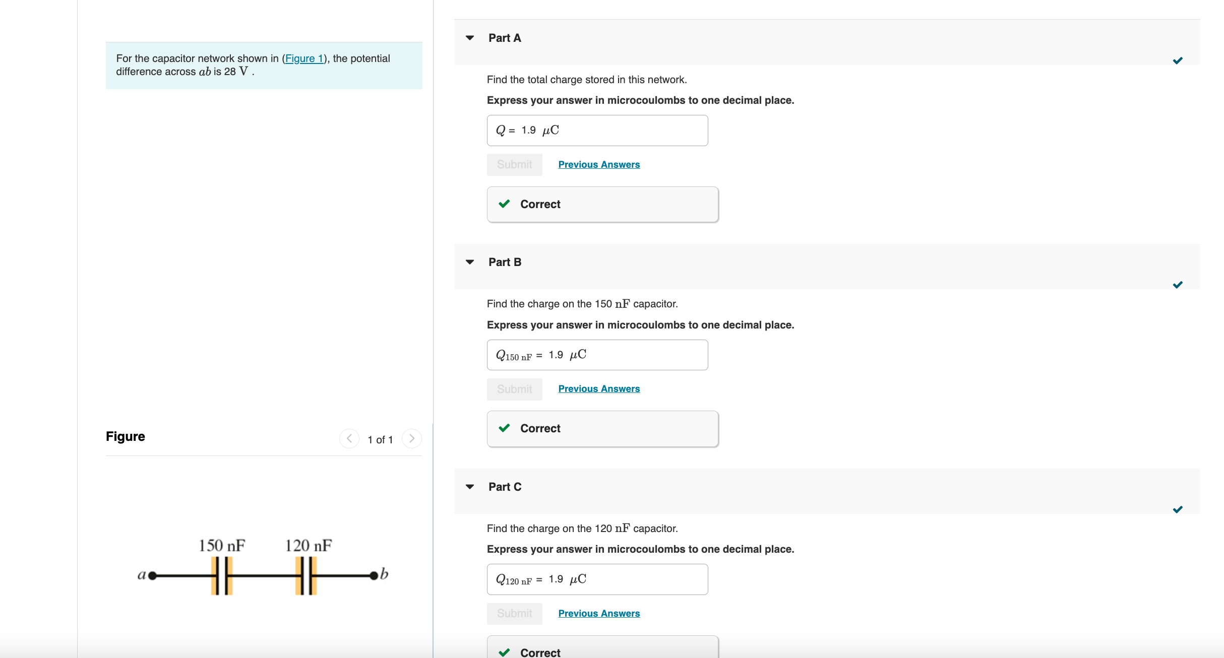 Solved Find the energy stored in the 150nF capacitor. | Chegg.com