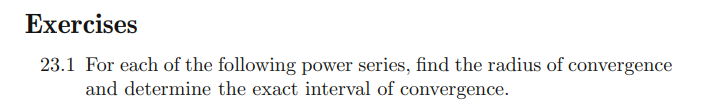 Solved Exercises 23.1 For each of the following power | Chegg.com
