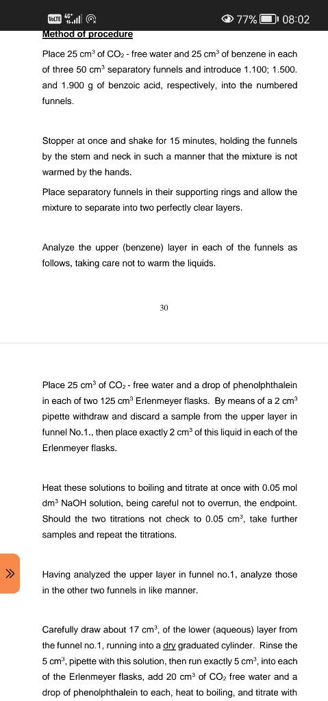 Solved Place 25 cm3 of CO2 - free water and 25 cm3 of | Chegg.com