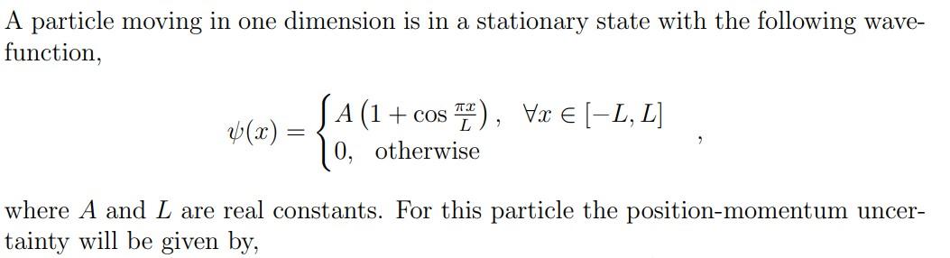 Solved A particle moving in one dimension is in a stationary | Chegg.com